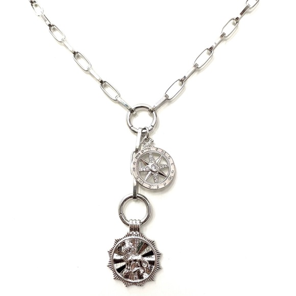 Jewelry | Clasp Ring White Gold Filled Paperclip Chain Necklace Lion ...